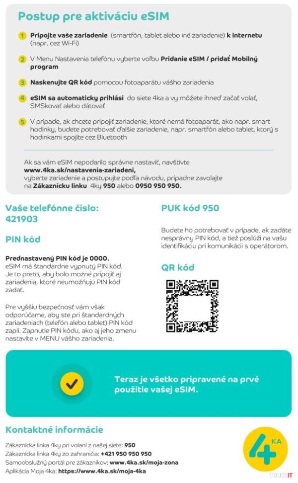 Ako si aktivovať eSIM kartu vo 4ke? | TOUCHIT
