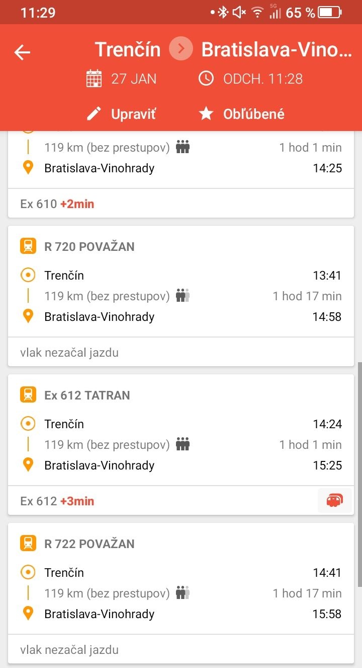 Aktivujte si informácie o meškaní vlakov | TOUCHIT